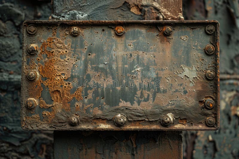 A Weathered Metal Sign Hangs from a Pole, Worn and Faded Stock Photo ...
