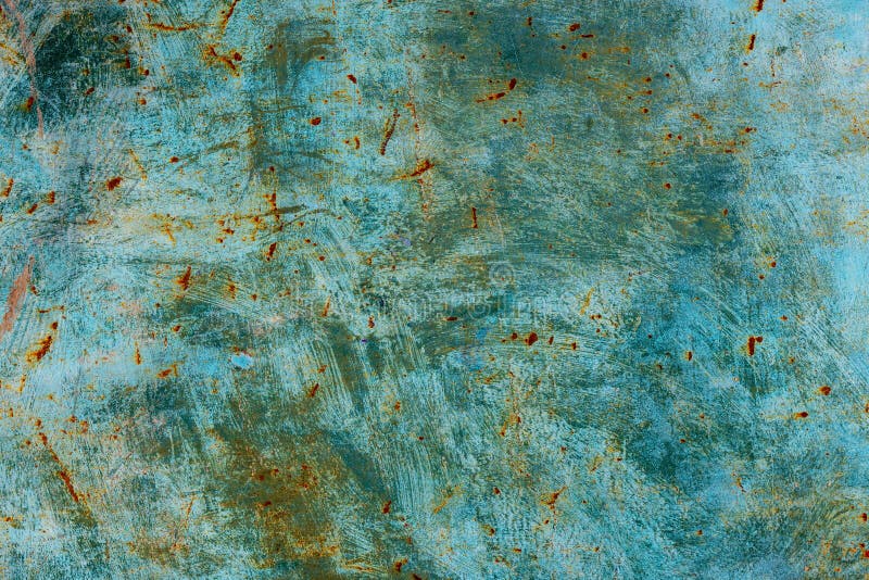 Weathered Metal Surface with Rust and Green Paint - Full-frame ...