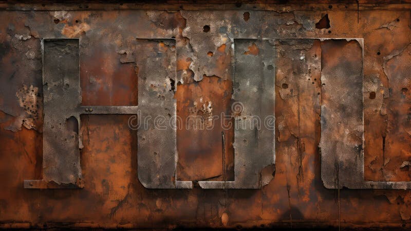 Weathered Metal Text Effect Stock Image - Image of generated, aesthetic ...