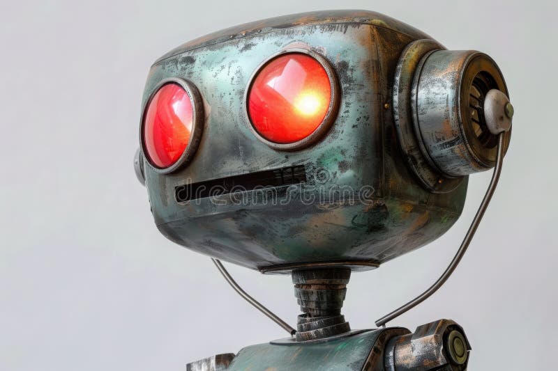 The Rusty Robot s Gaze stock illustration. Illustration of face - 325349790