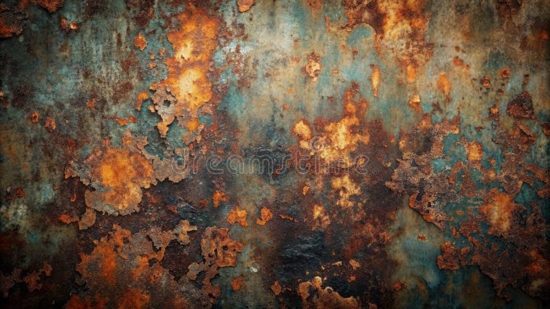 Weathered Metallic Surface Intricate Patterns Oxidation and Flaking in ...