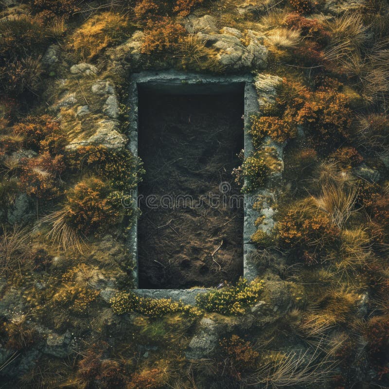 A Weathered Moss-covered Wall, Adorned with Subtle Hints of Decay ...