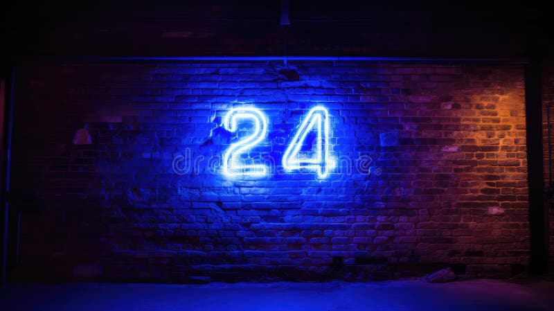 Weathered Neon Sign Brick Wall Stock Illustration - Illustration of ...