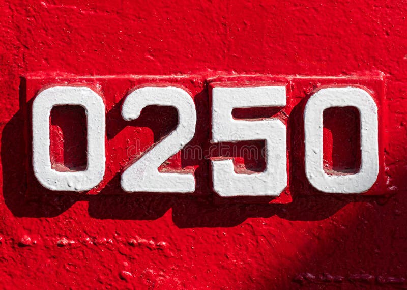 Weathered Numbers Zero, Two, Five, 0250, or 0, 2, 5 Painted White on a ...