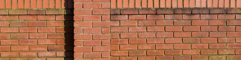 Weathered Old Brick Wall in Header Format with Space for Copy Stock ...