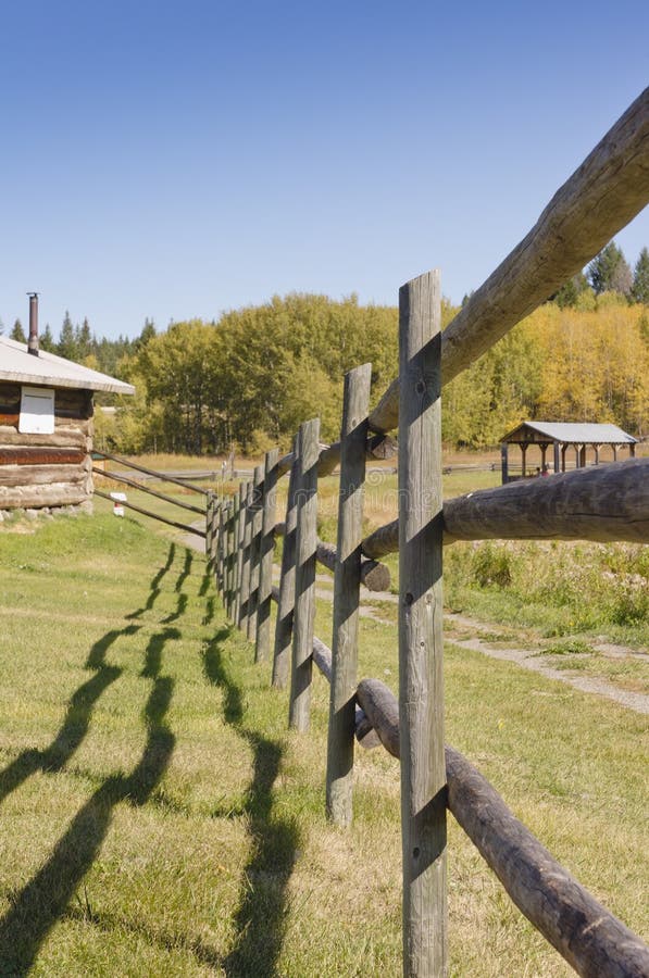 Rustic weathered log fence stock photo. Image of boundary - 33646344