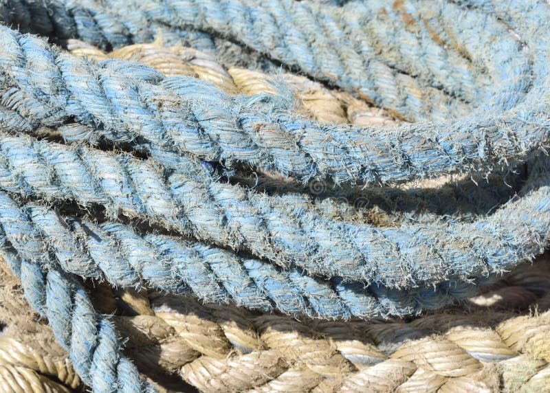 Weathered, Old Nautical Ropes Stock Photo - Image of material, macro ...