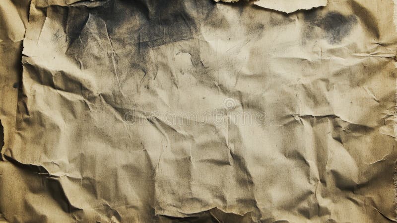 A Weathered Old Paper Texture Featuring Torn Edges, Deep Wrinkles, and ...
