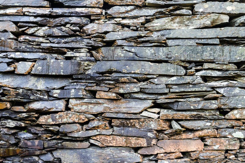 Weathered Old Slate Wall Background Stock Image - Image of slate ...