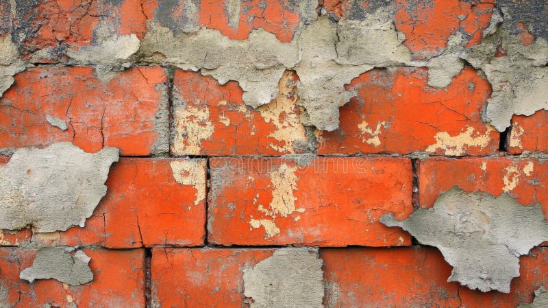 Weathered Orange Brick Wall Texture Showing Age and Decay Stock ...