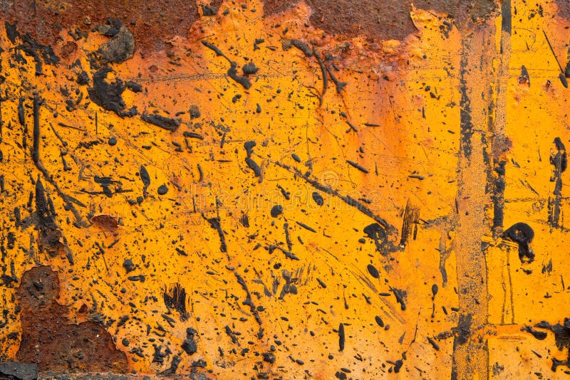 Orange Steel with Vertical Tar Stains Stock Photo - Image of metal ...