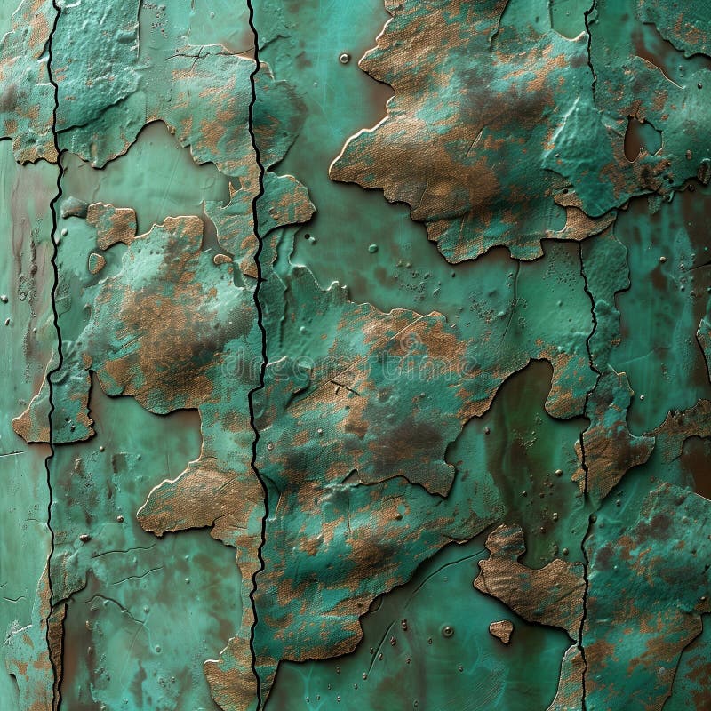 Weathered Oxidized Copper Surface with Green Patina Stock Illustration ...