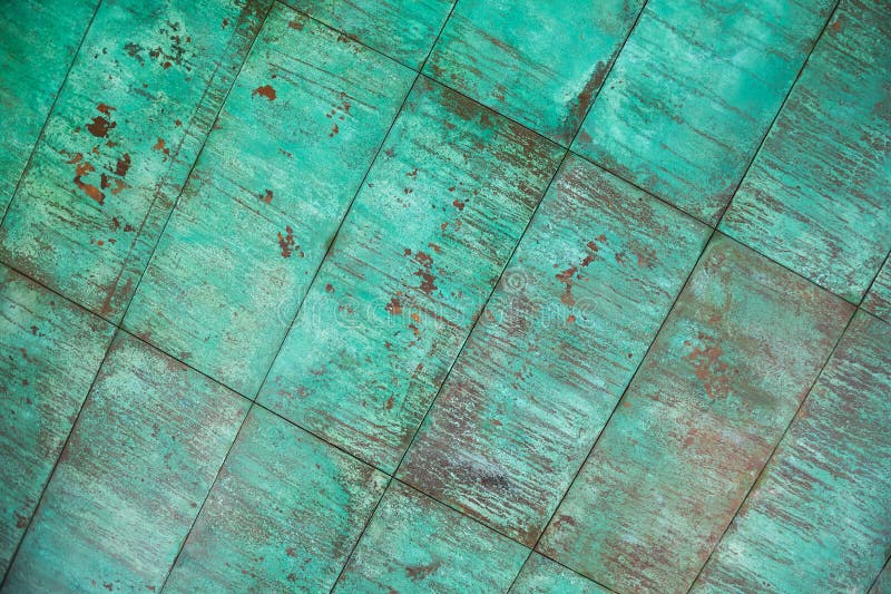 Weathered, Oxidized Copper Wall Structure Stock Image - Image of metal ...