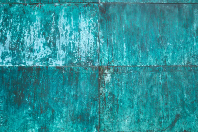 Weathered, Oxidized Copper Wall Structure Stock Photo - Image of ...