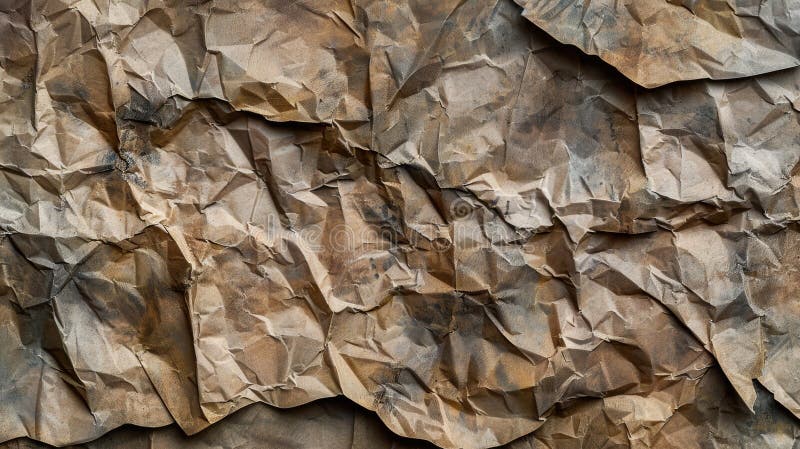 Weathered Paper Material Featuring a Crinkled, Worn Appearance. Aged ...