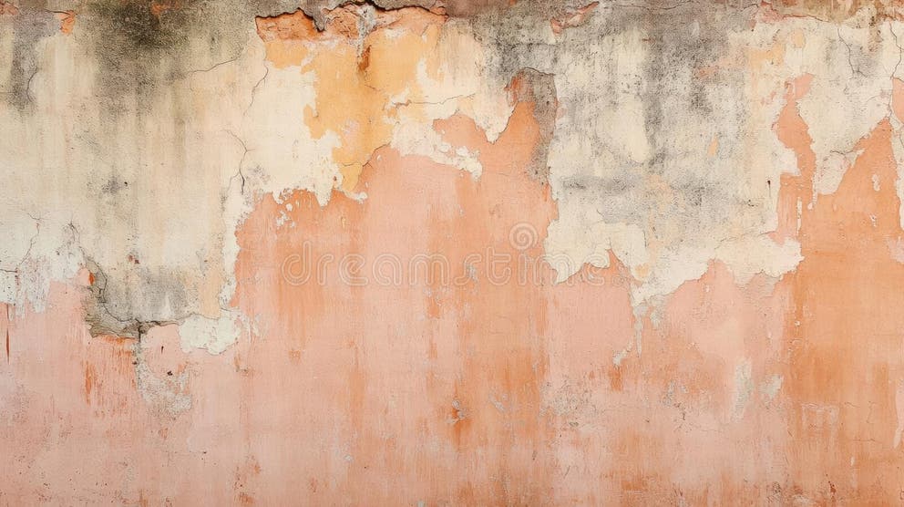 Weathered Peach Wall Texture, a Rustic Canvas of Time and Decay Stock ...