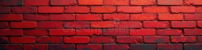 Weathered Red Brick Wall Panorama, Rich Texture , Aged, Brickwork Stock ...