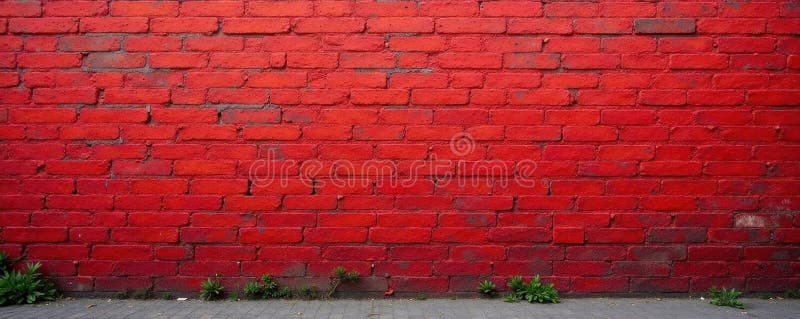 Weathered Red Brick Wall Panorama, Rich Texture , Aged, Building Stock ...