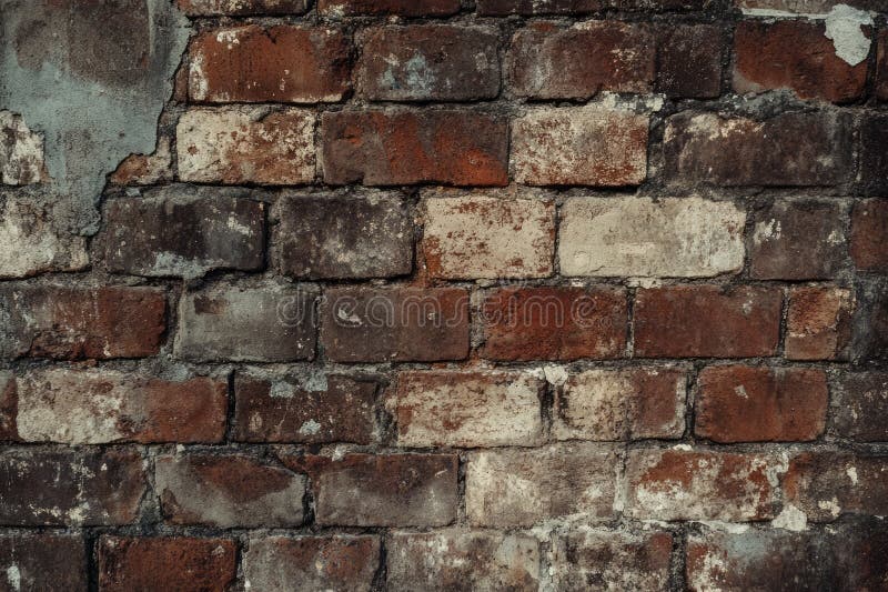 Weathered Red Brick Wall Texture. AI Generated Stock Photo - Image of ...