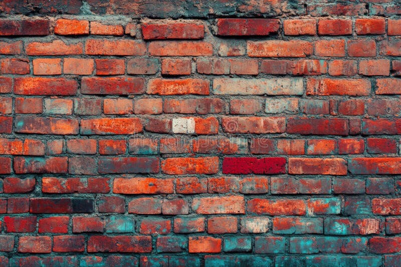 Weathered Red Brick Wall Texture. AI Generated Stock Image - Image of ...
