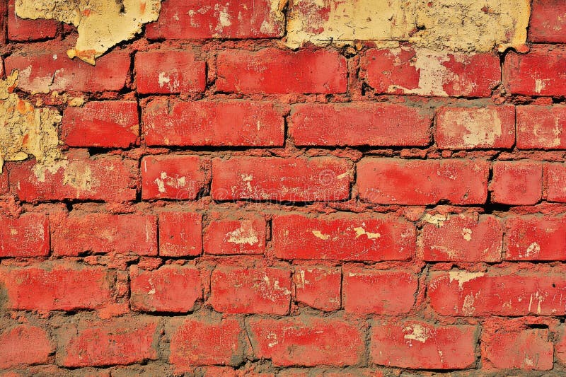 Weathered Red Brick Wall Texture. Neural Network AI Generated Stock ...