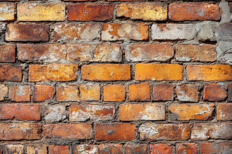 Weathered Red Brick Wall Texture. Neural Network AI Generated Stock ...