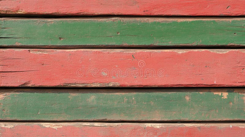 Weathered Red and Green Wooden Boards Display Rustic Texture Stock ...
