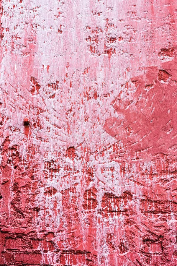 Weathered Red Plaster Wall with Paint Dripping Stock Photo - Image of ...