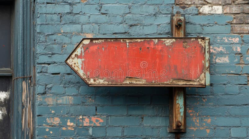 Weathered Red Sign on a Brick Wall Stock Illustration - Illustration of ...