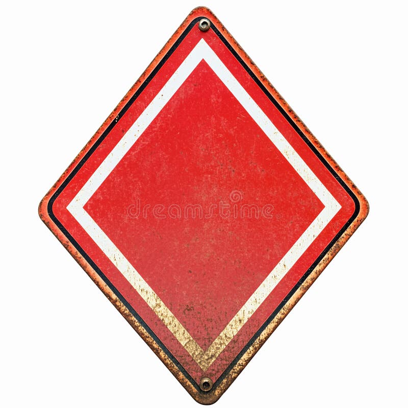 Weathered Red Warning Sign with White Border for Safety and Hazard ...