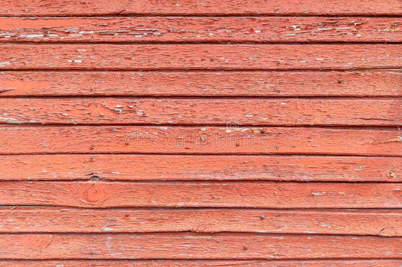 Weathered Red Wooden Wall with Peeling Paint and Horizontal Planks ...