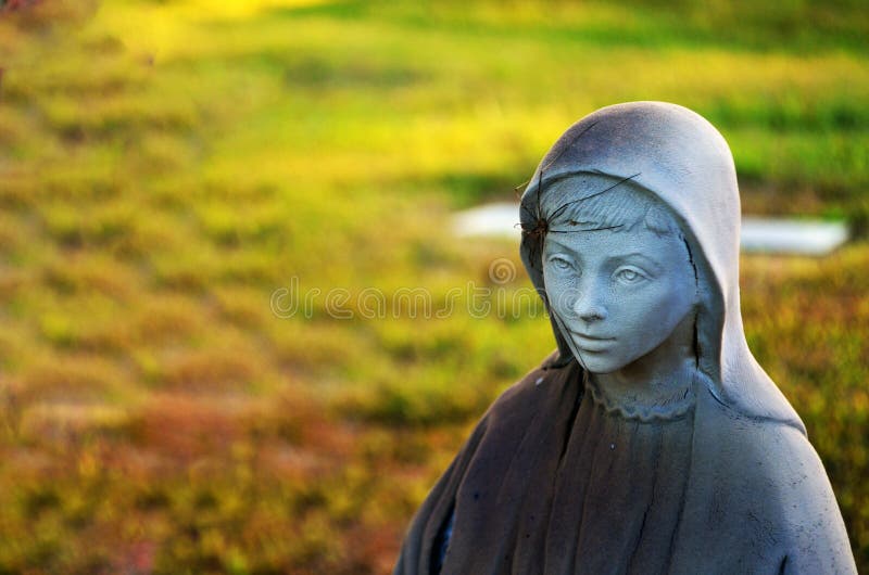 Weathered Religious Marble Virgin Mary Statue In Church Cemetery ... Weathered Religious Marble Virgin Mary Statue In Church Cemetery ...
