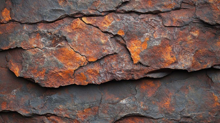 Weathered Rock Surface Shows Rust and Grey Tones Stock Illustration ...