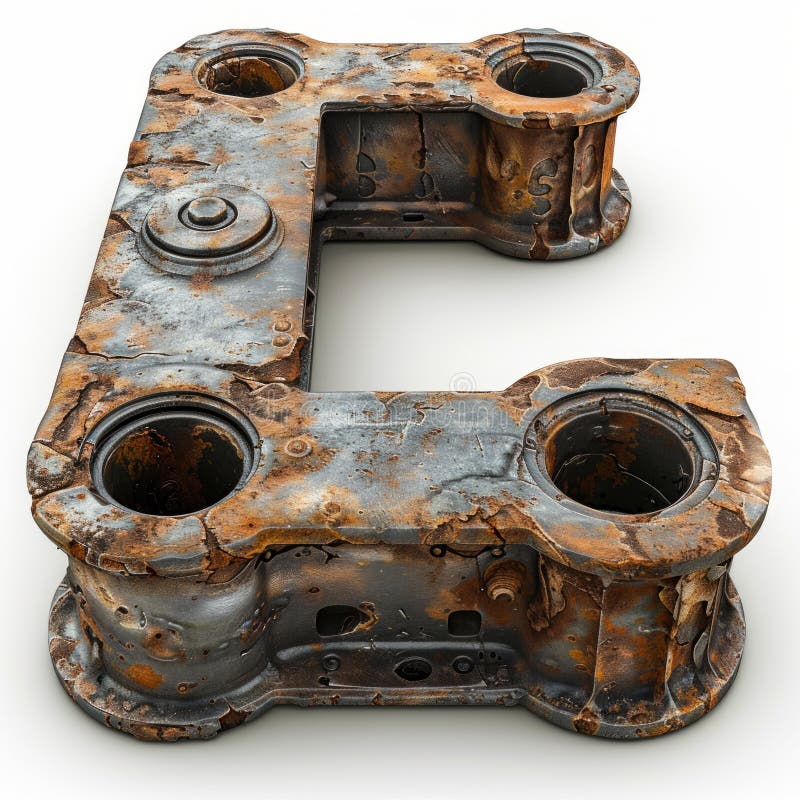 Rusty Metal Letter L White Background Ai Generated Stock Photos - Free ...