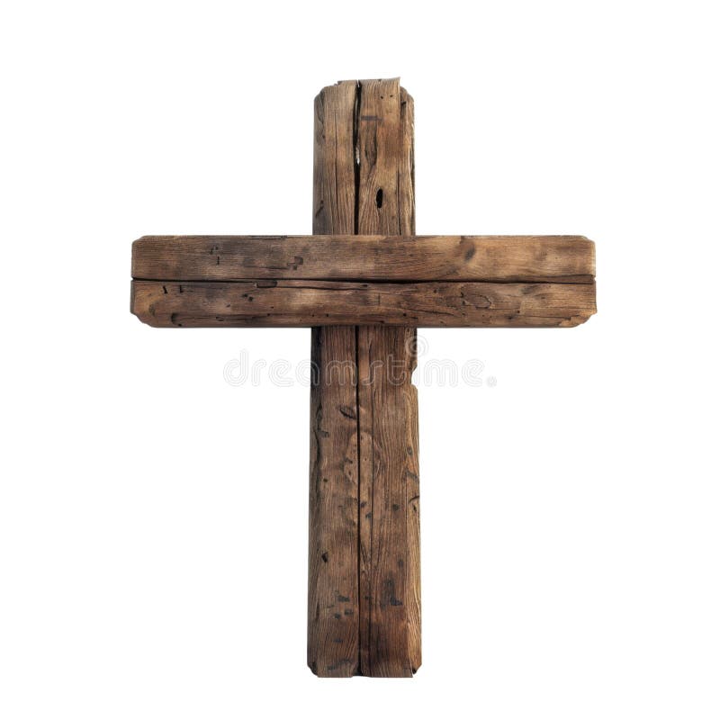 A Weathered, Rustic Wooden Cross Stock Photo - Illustration of faith ...