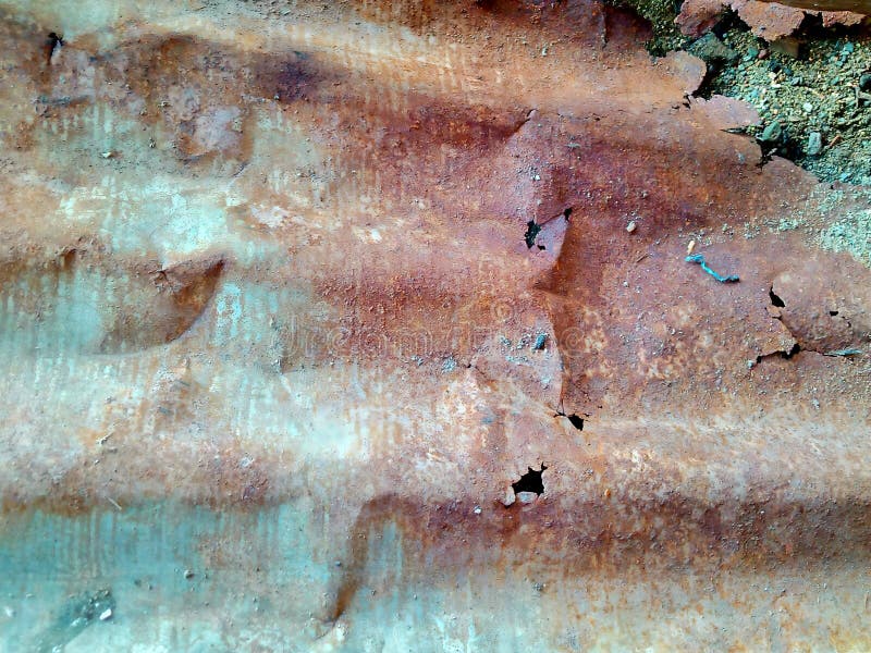 Weathered Rusty Corrugated Metal Texture Stock Photo - Image of ...