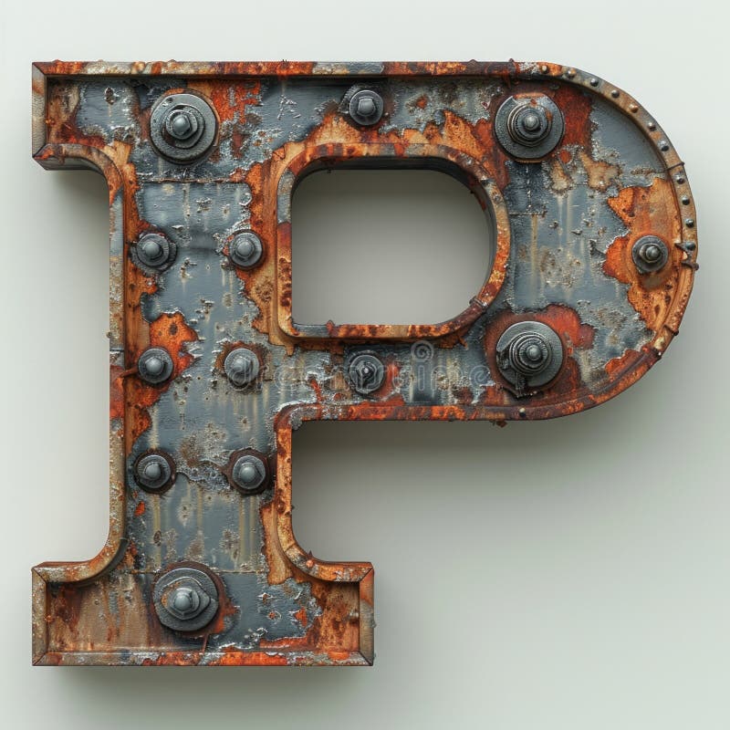 Aged and Weathered Metal Letter C, Covered in Rust and Decay, Stands ...