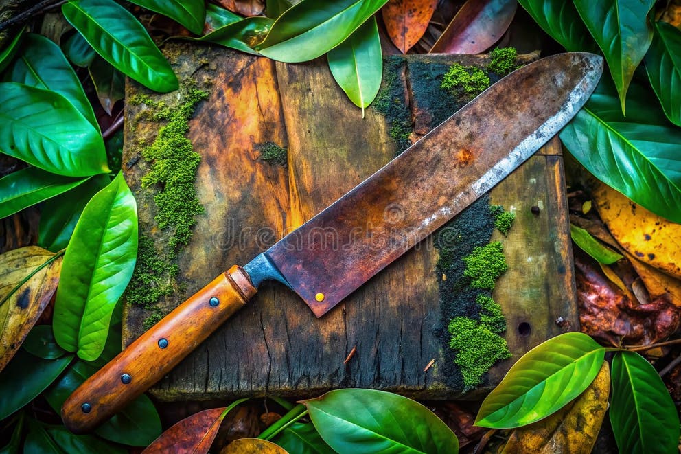 Rustic Machete a Timeless Tool for Nature Survival or Vintage Branding Opportunities Stock ...
