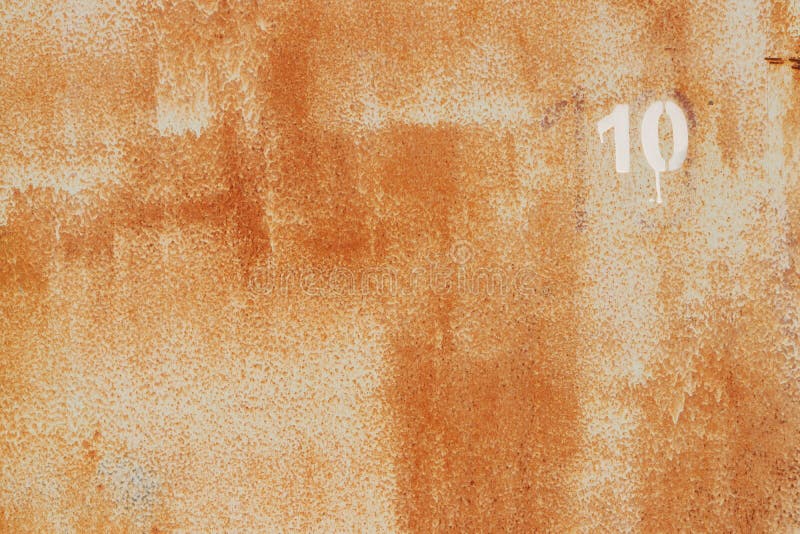 Weathered Rusty Painted Wall Texture. Number 10 Stock Image - Image of ...