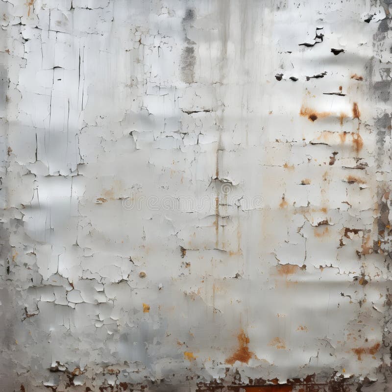 Detail of Old Scraped Galvanized Steel Metal Sheet with Worn Out White ...