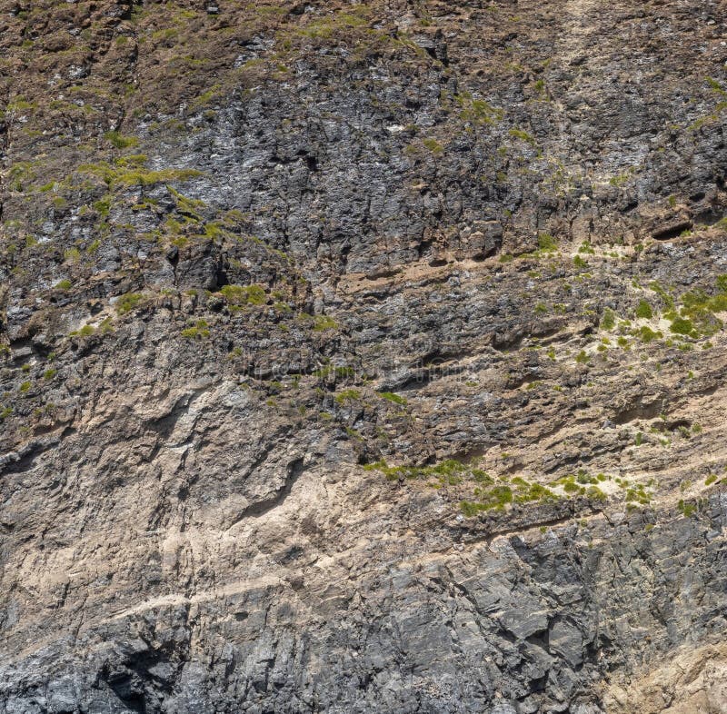 Weathered Seaside Rock Face Texture. Aged Volcanic Stone Wall Surface ...