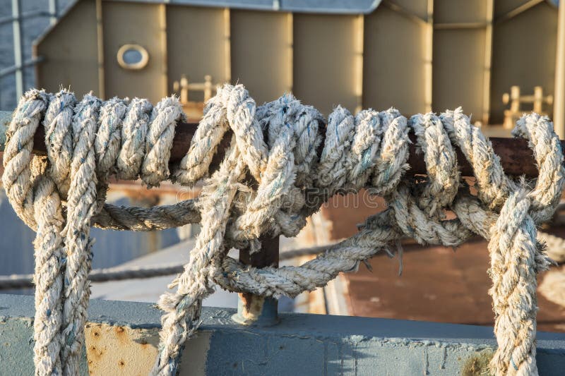 Weathered Ship`s Rigging Dead Eyes and Lanyards Stock Image - Image of ...