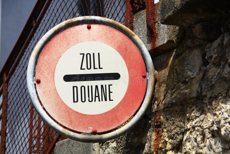 Weathered Sign Customs Station Stock Image - Image of house, faded ...