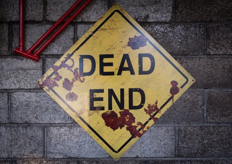 Dead End Sign on the wall stock image. Image of craft - 113037081