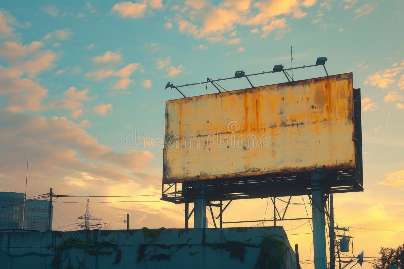 A Weathered Sign on Top of a Building. Perfect for Urban Concepts Stock ...