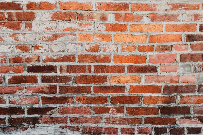 Weathered Spalling Red Clay Tile Brick Old Wall Background Stock Photo ...