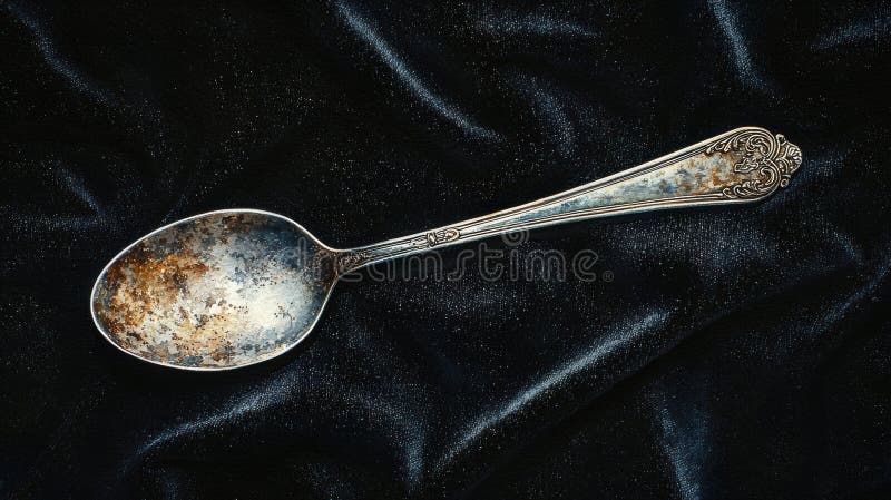 Weathered Spoon with a Rusted Surface Reflects the Passage of Time and ...