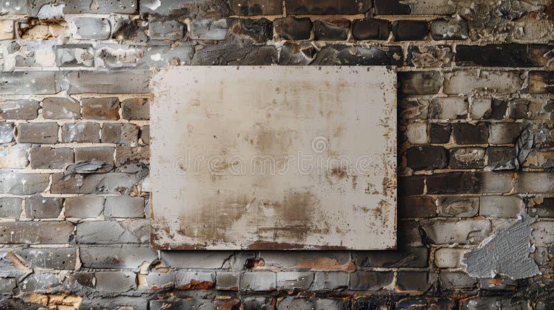 A Weathered Square Tile Embedded in a Brick Wall. Stock Illustration ...