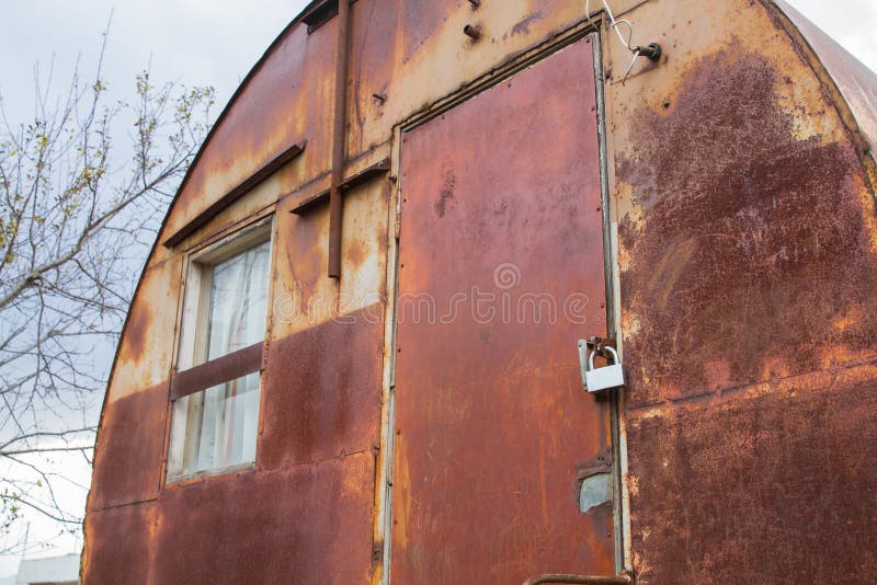 Weathered Steel Container Door Stock Image - Image of metal, texture ...