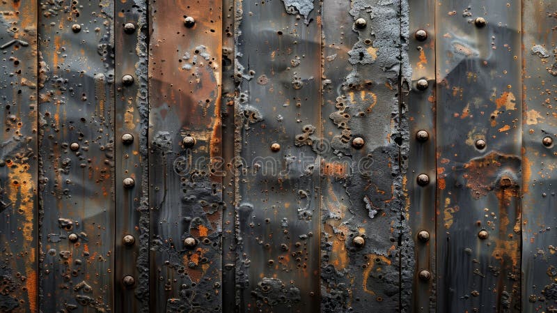 Weathered Steel Panels with Rust and Texture in an Urban Setting Stock ...